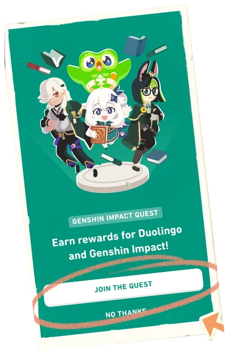 With the Genshin Impact x Duolingo collab, keep your streak going