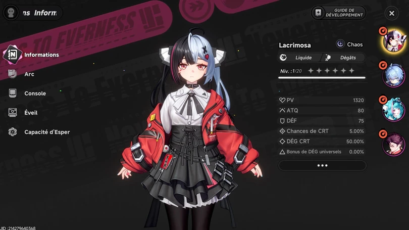 Build Lacrimosa NTE : Capacités, Arcs, Réaction, Teams - Mobi.gg